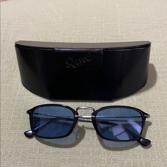 Persol | Accessories | Persol 344v 95 Black Rim Blue Lens Mens Womens ...